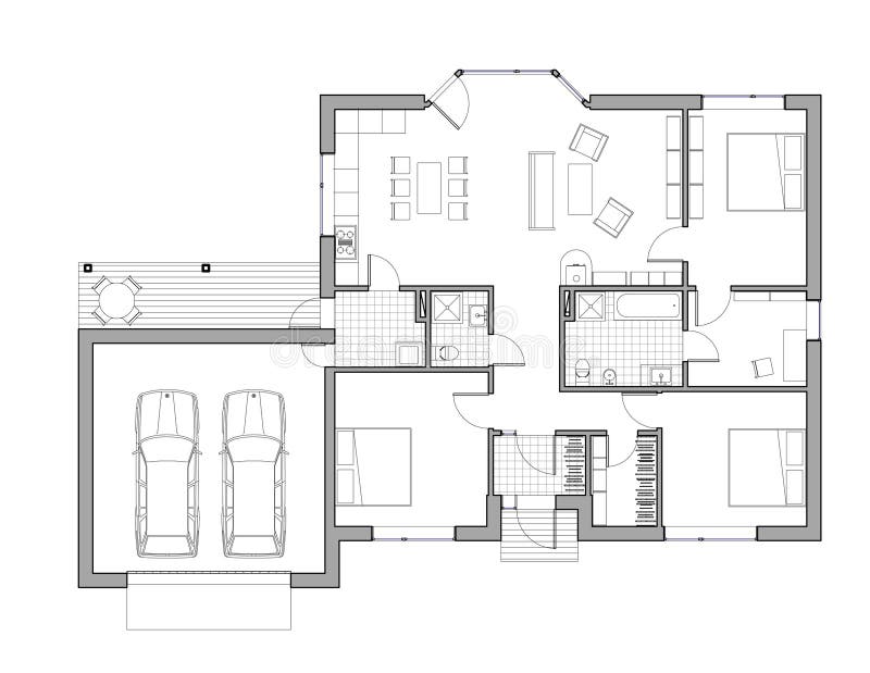 Drawing: Single Family House Stock Illustration - Illustration of ...