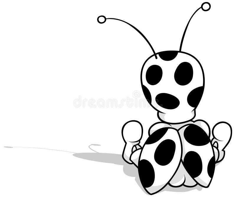 Drawing of a Ladybug Sitting on the Ground from Rear View Stock Vector ...