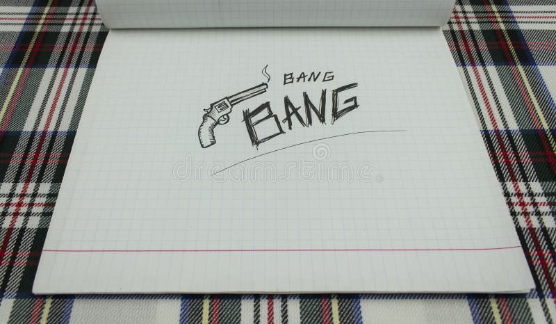 Paper design bang gun stock photo. Image of shooting - 143575220