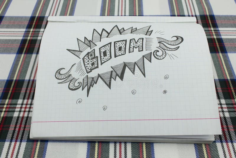 Paper design boom draw stock photo. Image of black, grenade - 143575190