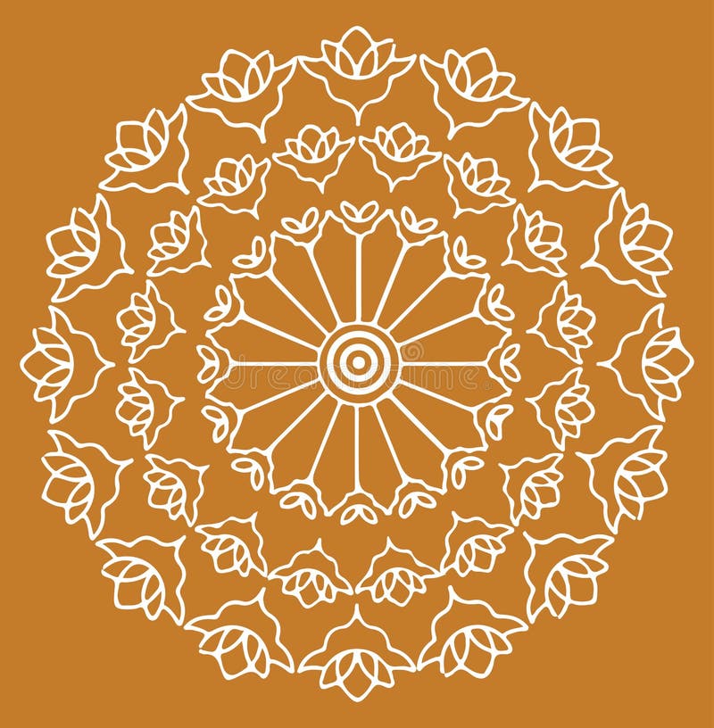 Sketch of Colorful Mandala or Rangoli Outline Editable Illustration ...