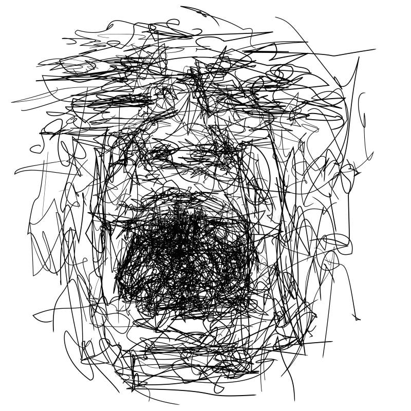 Drawing Sketch of Expressive Face of Person Screaming Loud Stock Vector ...