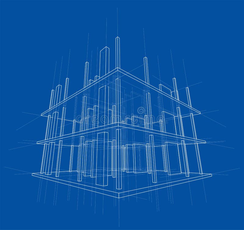 Drawing of a House Under Construction. Vector Stock Vector ...