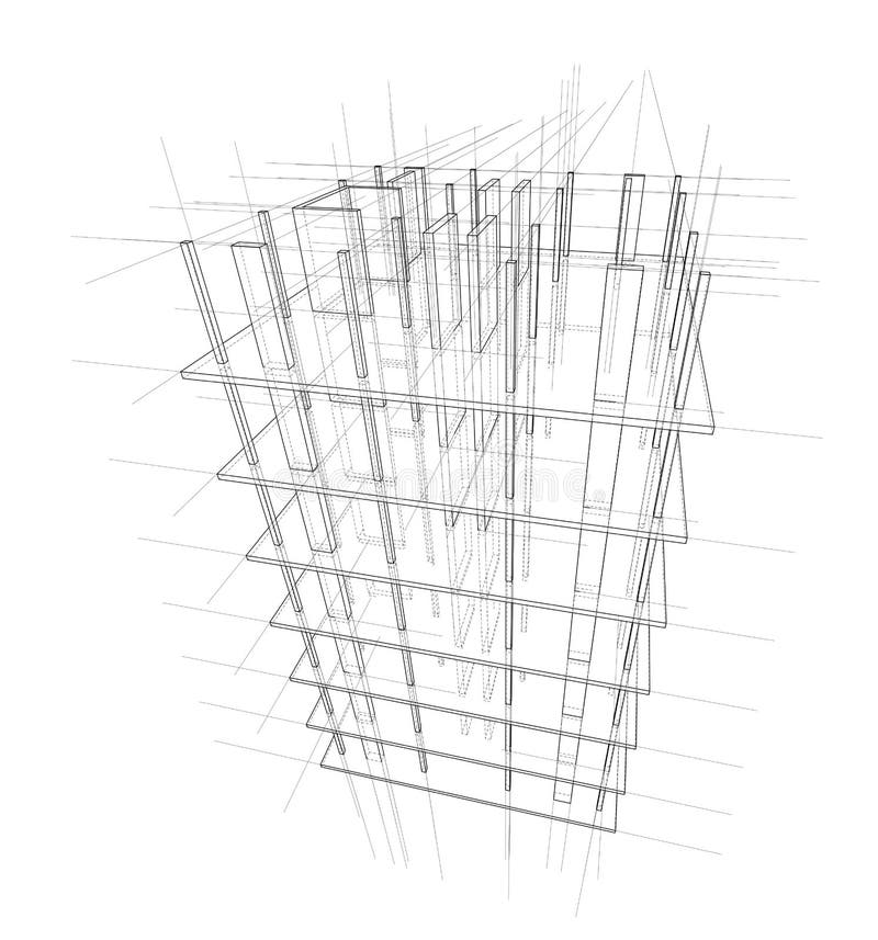 Drawing of a House Under Construction. Vector Stock Vector ...