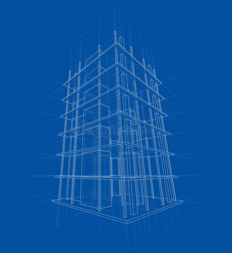 Drawing of a House Under Construction. Vector Stock Vector ...