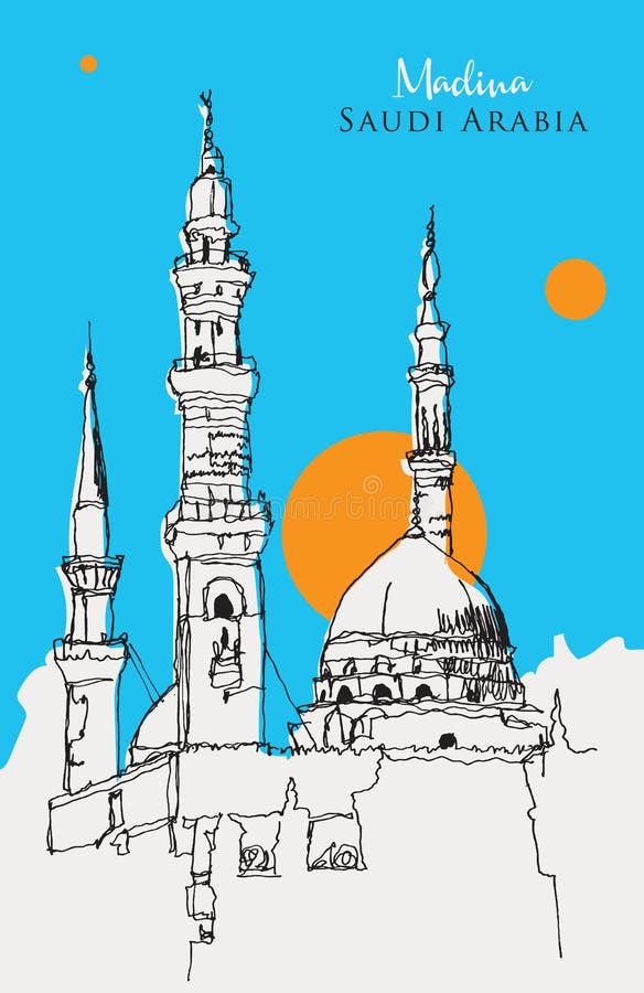 The City of `Al Madina Al Munawarah` in KSA Written in Geometric Cubic ...