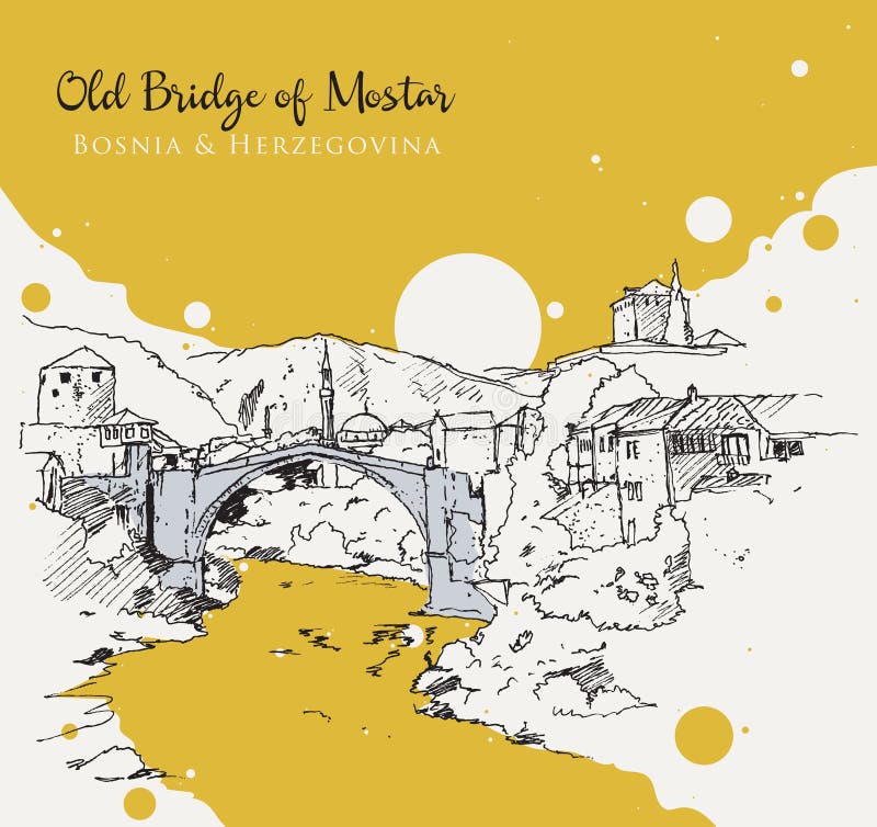 Mostar Bridge Stock Illustrations – 55 Mostar Bridge Stock ...