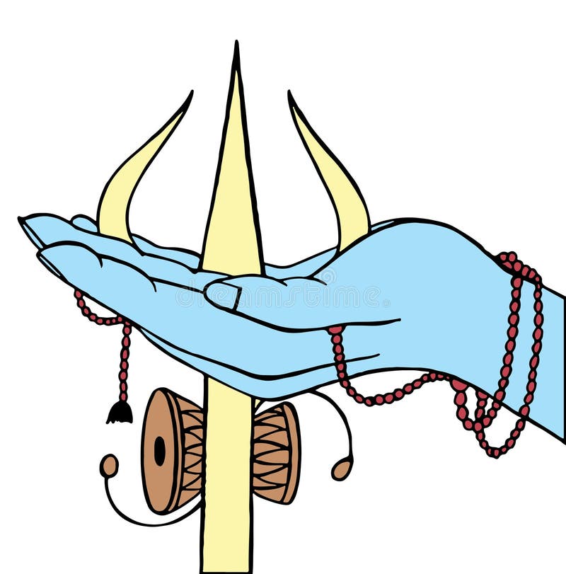 Sketch of Lord Shiva Design Elements Outline Editable Illustration ...