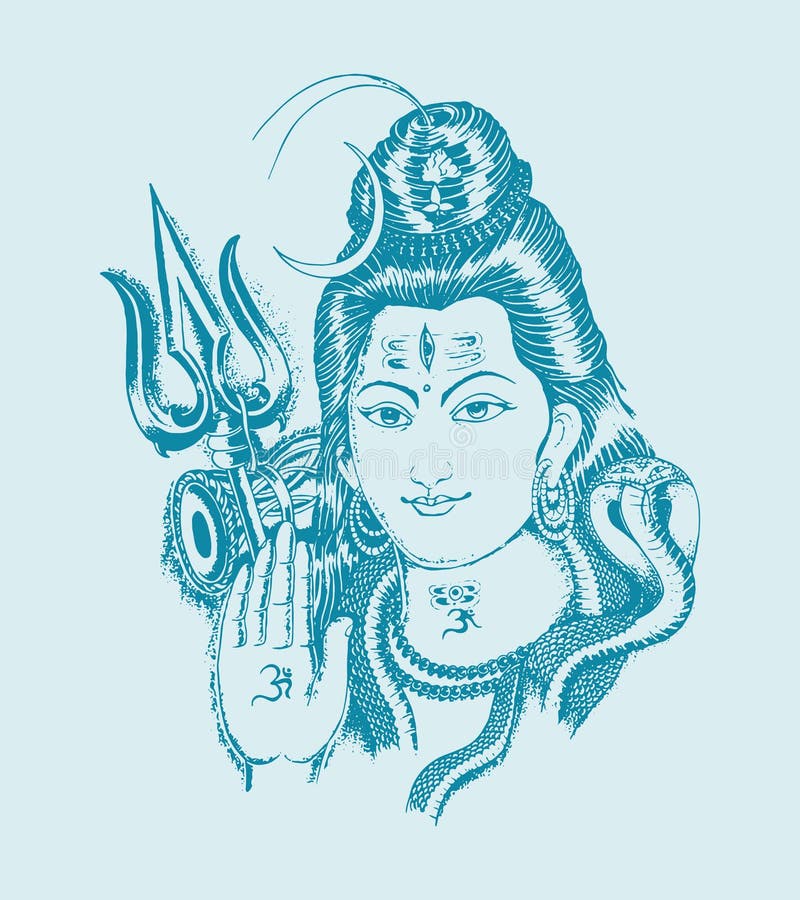 Sketch of Lord Shiva Outline Design Element Editable Illustration Stock ...