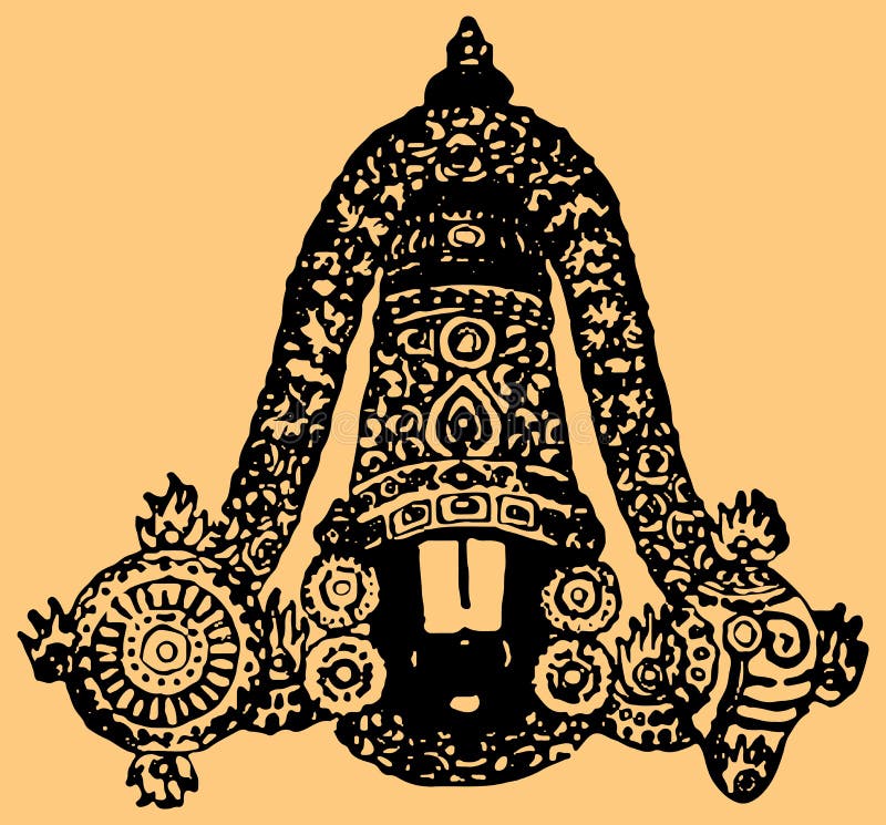 Drawing or Sketch of Lord Venkateshwara or Balaji Vector Line Art ...