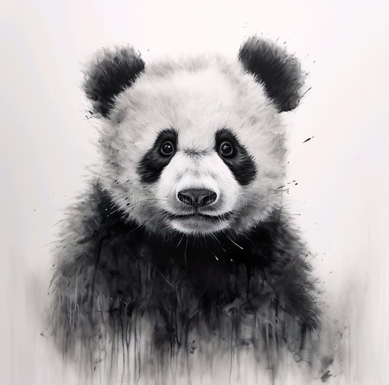 Drawing sketch of panda stock photo. Image of element - 293388060