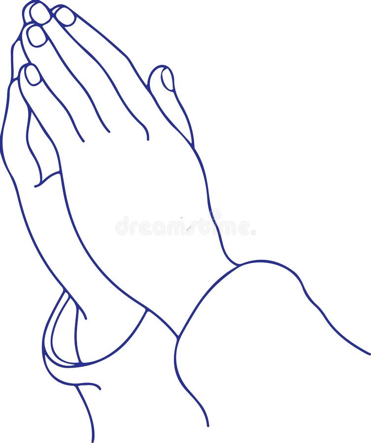Sketch of Praying or Doing Namaste Hands Outline Editable Illustration ...