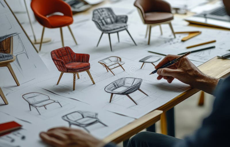 Drawing Sketches and Designing. Planning and Developing Product Designs ...