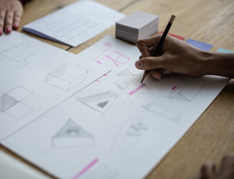 Drawing or Sketching Closeup Shot Stock Photo - Image of talk, hands ...