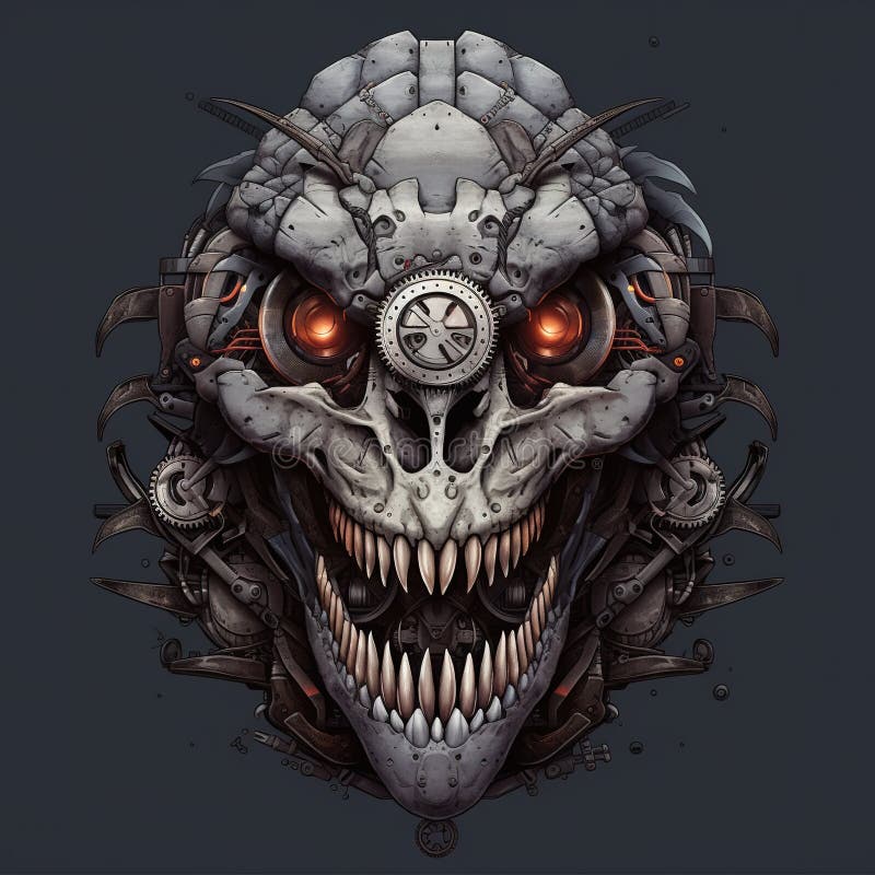 A Drawing of a Skull with a Clock on it S Face. Generative AI Image ...