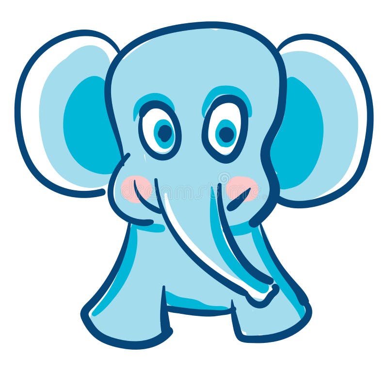 Happy Elephant Vector or Color Illustration Stock Vector - Illustration ...