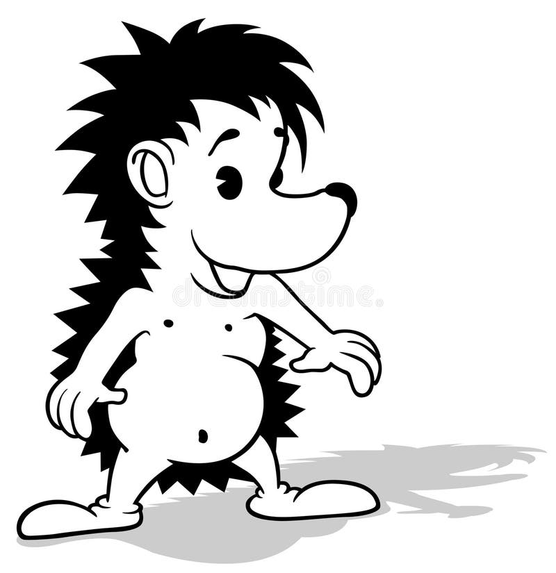 Drawing Of A Smiling Cute Hedgehog From Front View Stock Vector Illustration Of Smile Thorny