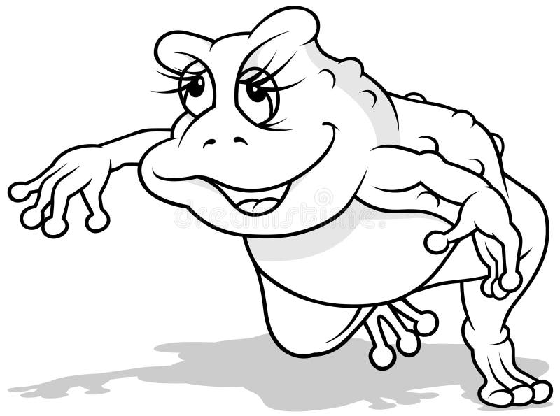 Drawing of a Smiling Dancing Frog Stock Vector - Illustration of white ...