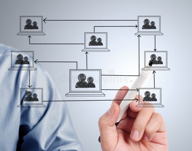 Drawing social network stock illustration. Illustration of relationship ...