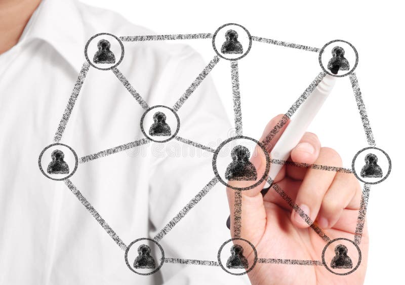 Drawing social network stock illustration. Illustration of network ...