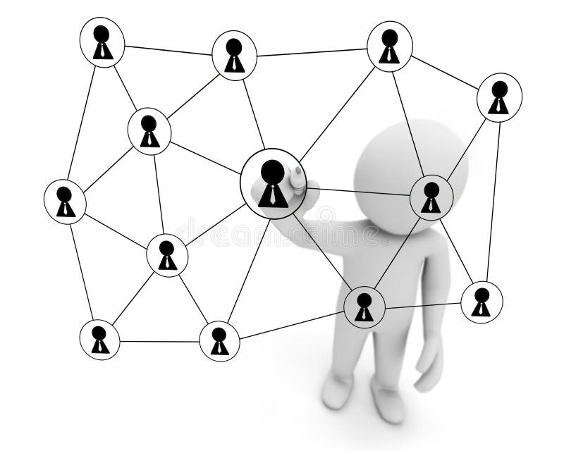 Drawing social network stock illustration. Illustration of internet ...