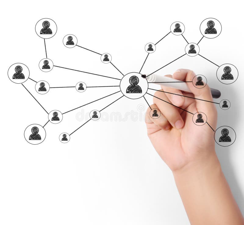 Drawing social network stock illustration. Illustration of network ...