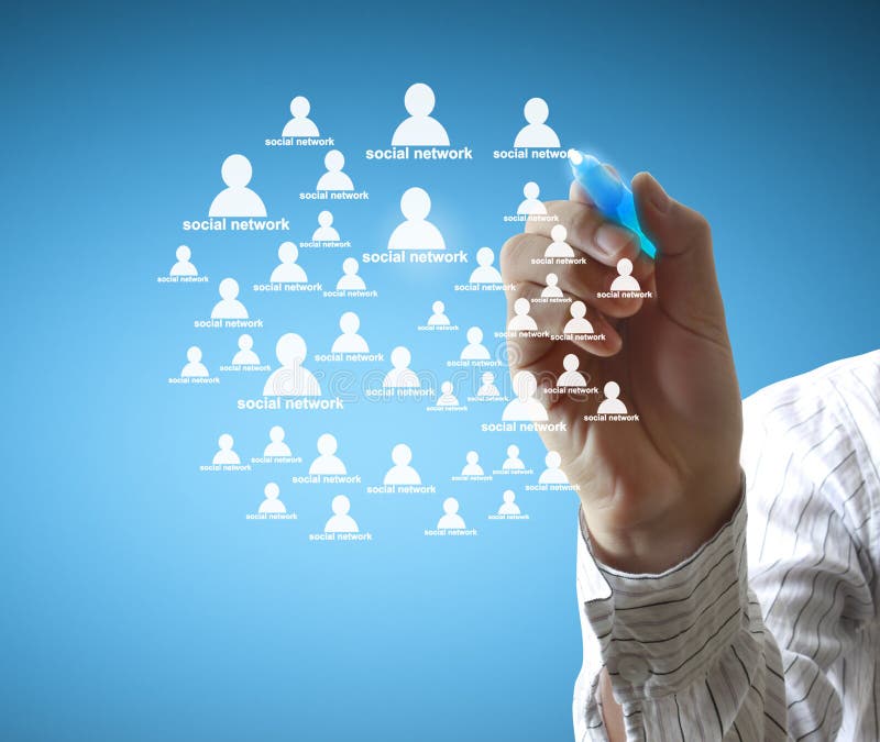 Drawing Social Network Structure Stock Illustration - Illustration of ...
