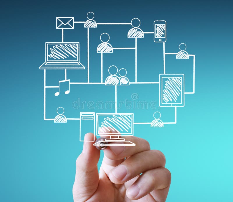 Drawing Social Network Structure Stock Photo - Image of presentation ...