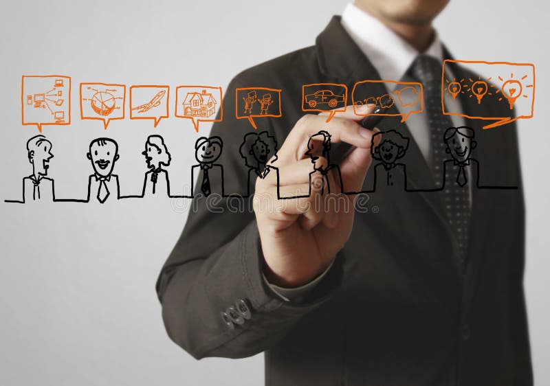 Drawing Social Network Structure Stock Photo - Image of education ...