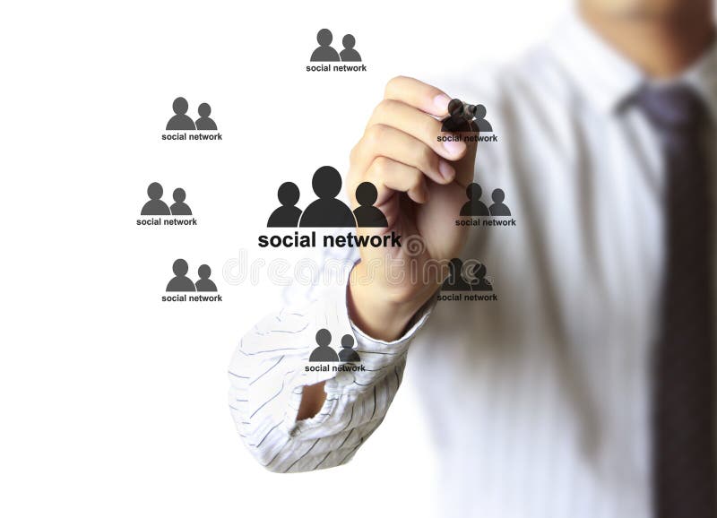 Drawing Social Network Structure Stock Illustration - Illustration of ...