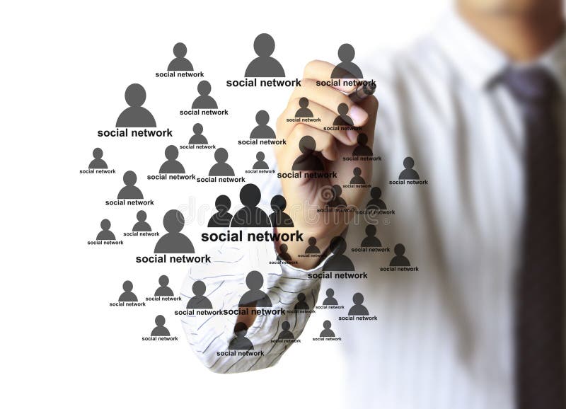 Drawing Social Network Structure Stock Image - Image of connect ...