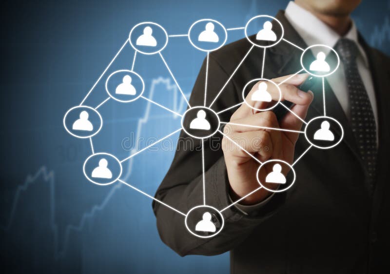 Drawing Social Network Structure Stock Illustration - Illustration of ...