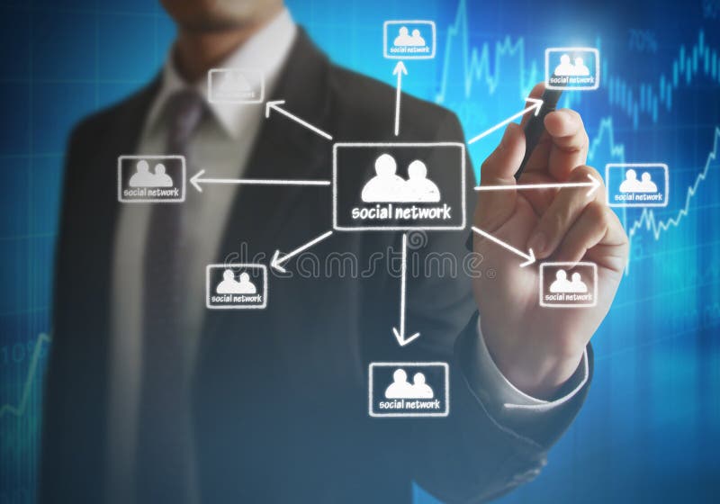 Drawing Social Network Structure Stock Image - Image of hand ...