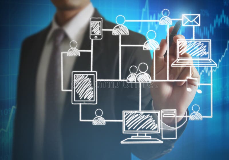 Drawing Social Network Structure Stock Illustration - Illustration of ...