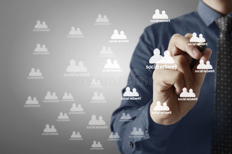 Drawing Social Network Structure Stock Illustration - Illustration of ...