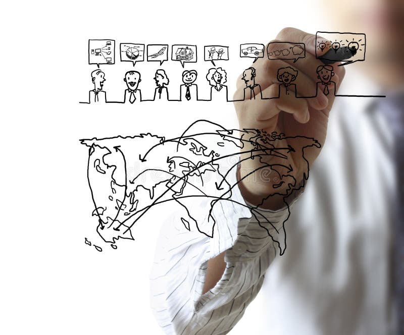 Drawing Social Network Structure Stock Illustration - Illustration of ...