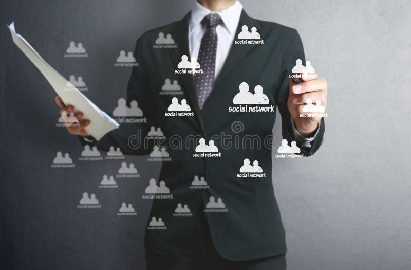 Drawing Social Network Structure Stock Illustration - Illustration of ...