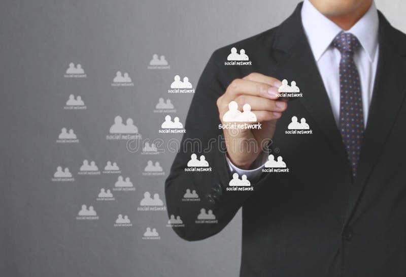 Drawing Social Network Structure Stock Photo - Image of friends ...