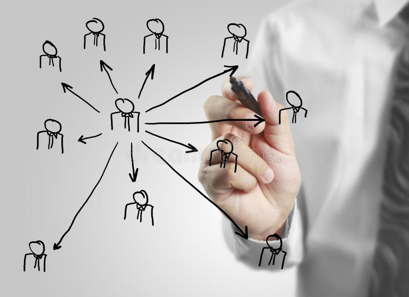 Drawing Social Network Structure in Whiteboard Stock Illustration ...
