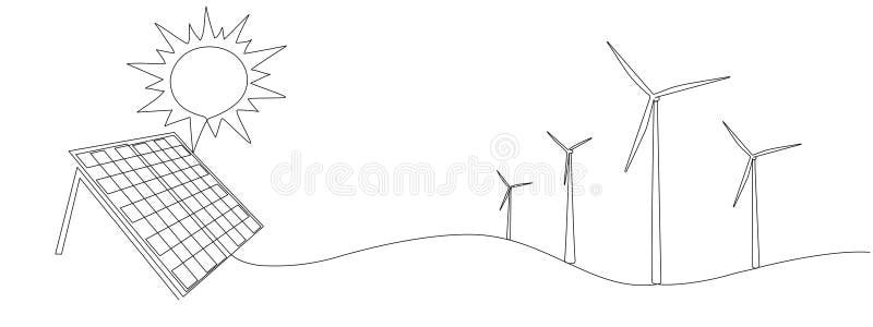 Continuous Line Green Energy Stock Illustrations – 862 Continuous Line ...