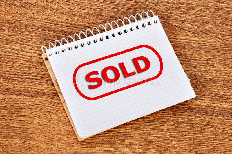 Drawing sold stock photo. Image of plan, personal, black - 28058346