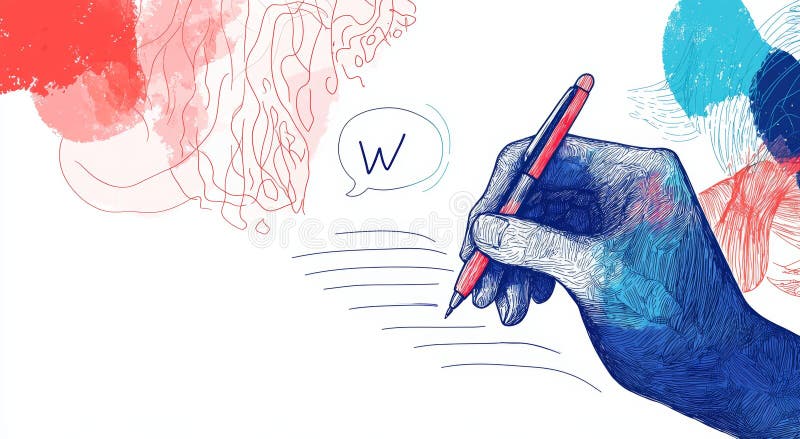 Drawing a Speech Bubble with a Pen. Sketch Hand Drawing an Empty Think ...