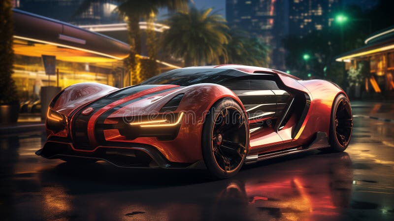 Drawing of a Sports Red Racing Car Stock Image - Image of enthusiast ...