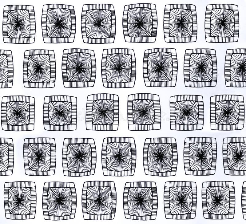Drawing of Squares and Lines in Black Ink on White Background Stock ...