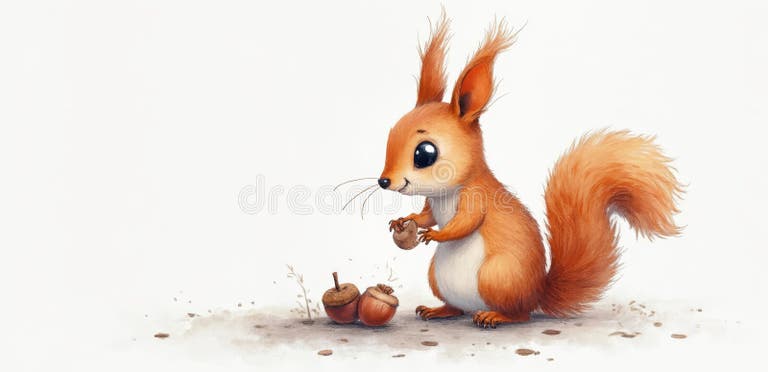 Acorn Squirrel Drawing Stock Illustrations – 2,017 Acorn Squirrel ...
