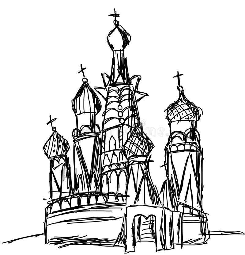 St Basil Cathedral, Red Square, Moscow, Russia. Vector Illustration ...