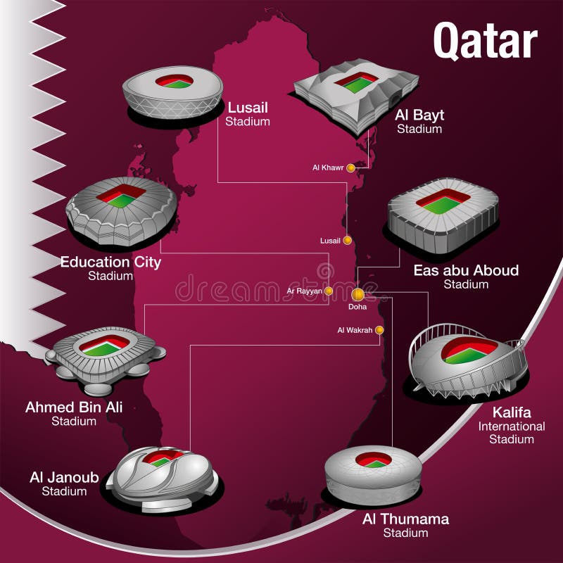 Metro Map Qatar With Stadium