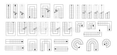 Drawing Stairs of Plan. Detailed Architectural Drawing Collection ...