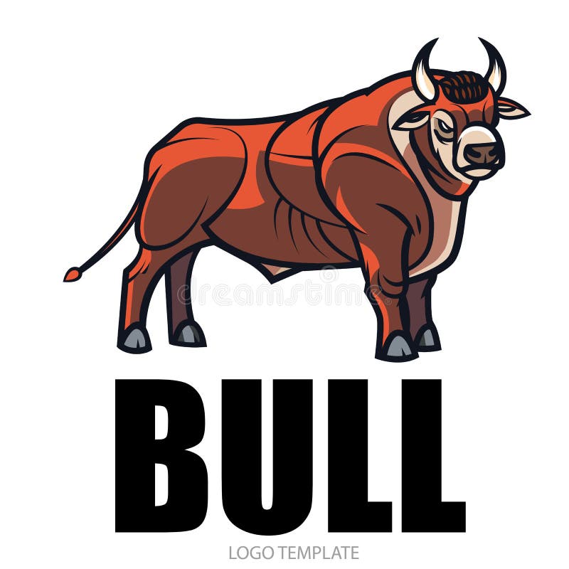 Drawing of standing bull stock vector. Illustration of horn - 95485136