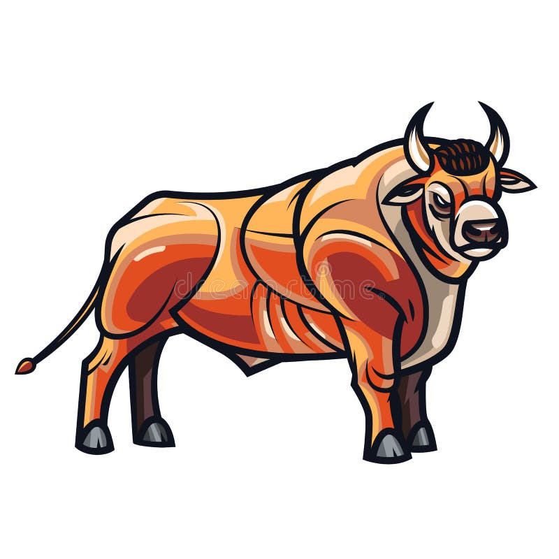Drawing of standing bull stock vector. Illustration of banner - 95750215